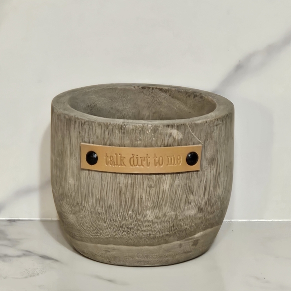 Talk Dirty To Me | Accents | New Grayish Tan Wood Planter With Talk ...